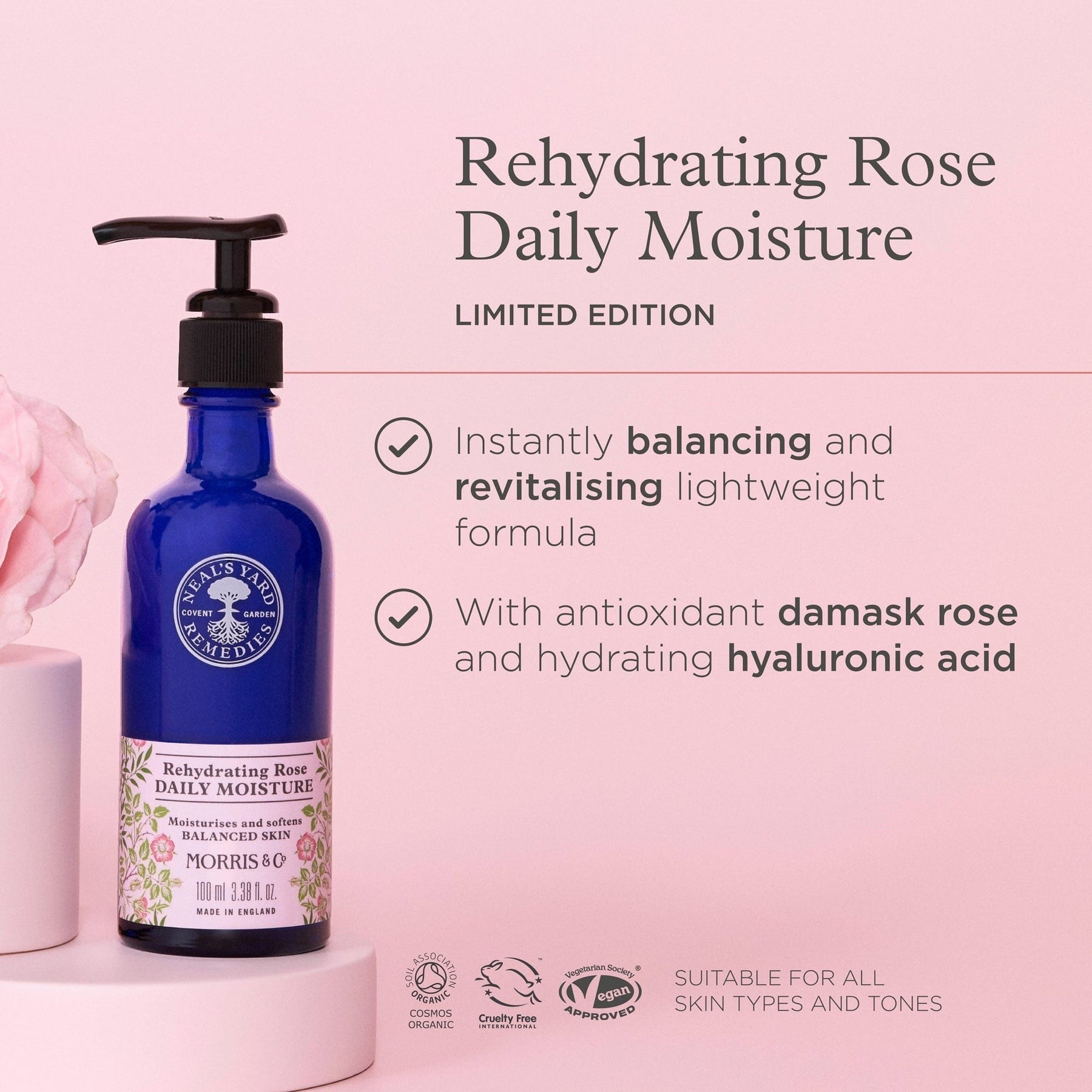 Morris & Co. X Rehydrating Rose Daily Moisture 100ml – Neal's Yard ...